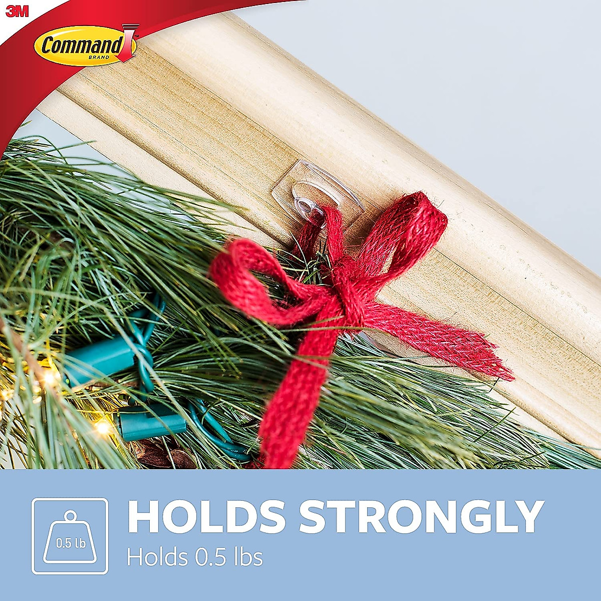 Command 3M 17006CLR18ES Clear Hooks & Strips, Plastic, Mini, 18 Hooks & 24 Strips/Pack