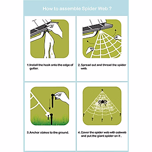 Halloween Decorations Spider Web Triangular Mega Outdoor Graveyard Decor Stretch Cobweb Set Scary Props Shooter with Black Spider