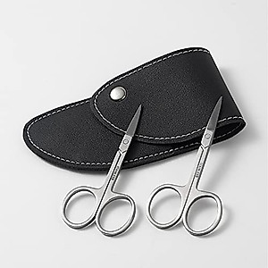 BEZOX Premium Nail Scissors 2PCS,  Professional Curved and Stright Manicure Scissors - Multi-purpose Stainless Steel Beauty Grooming Scissor for Nail, Facial Hair, Eyebrow, Eyelash, Dry Skin