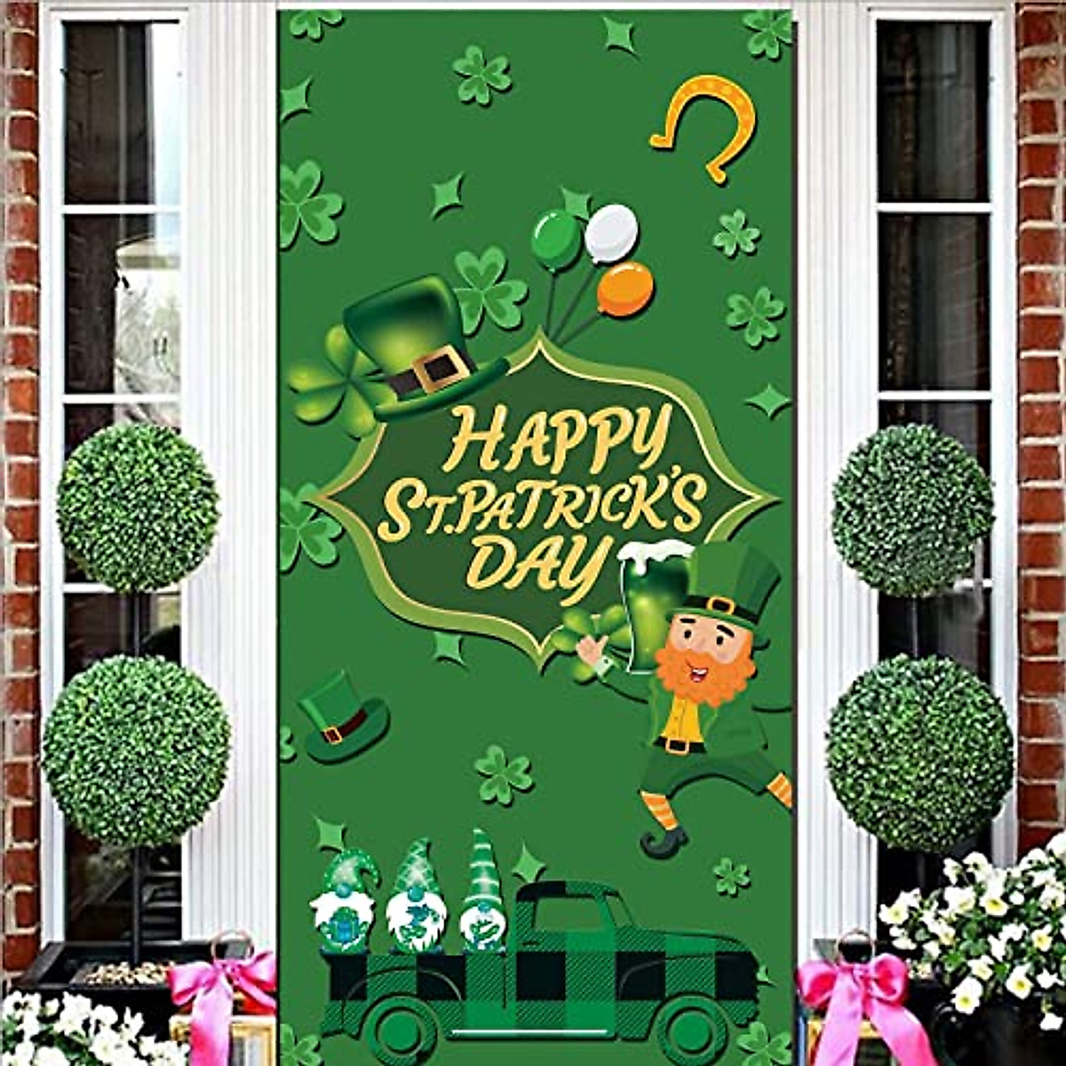 Happy St Patrick's Day Door Banner Irish Luck Day Saint Patrick's Day Party Indoor Or Outdoor Decor Door Banner 72.8 x 35.4inch
