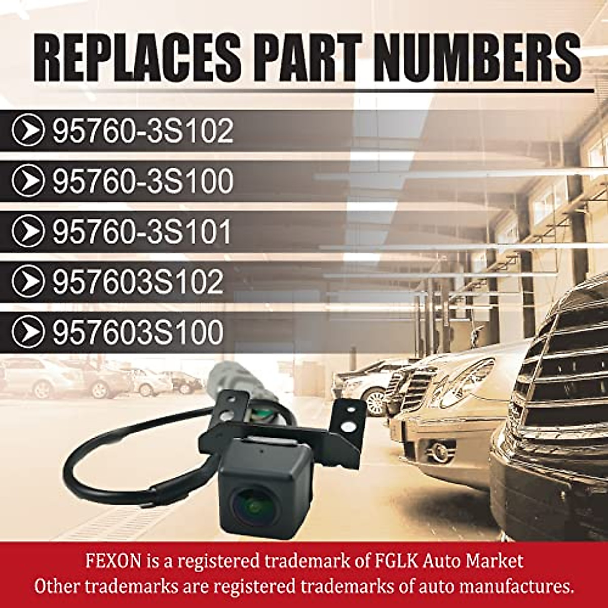 FEXON 95760-3S102 Vehicle Rear View Backup Reverse Camera Compatible with Hyundai Sonata 2011 2012 2013 2014