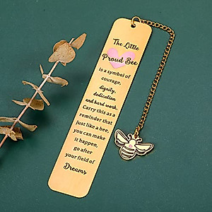 Funny Bee Bookmarks Gift for Teacher Women Men Boss Inspirational Charms Accessories for Best Friend Colleagues Employee Christmas Stocking Stuffers Appreciation Graduation Valentines for Mom Daughter