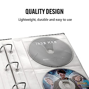 Bellagio-Italia Insert Sheets for CD/DVD Storage Binder - Holds DVDs, CDs, Blu-Rays & Video Games - Acid-Free Binder Organizer Sheets - 1 Pack (8 Sheets)