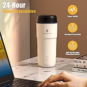 PWAYTEK Travel Electric Kettle Small Stainless Steel, Portable Quick-Boil Electric Kettle, 350ml Mini Travel Kettle, Portable Anti-Dry Kettle, with 3 Preset Temperatures Auto Off and Quick Boiling