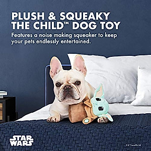 STAR WARS Mandalorian The Child Plush Figure Dog Toy | 6 Inch Small Dog Toy from The Mandalorian - Soft and Plush Dog Toys, Safe Fabric Squeaky Dog Toy for All Dogs