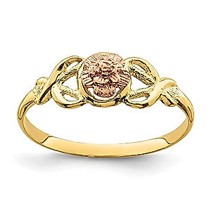 IceCarats 14K Two Tone Gold Rose Flower Ring Size 7