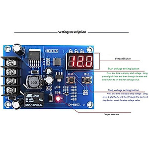 NOYITO 12V 24V Battery Charging Control Board (12-24V MAX30V) Battery Charge Control Switch Auto Power Off Safe and Energy Saving