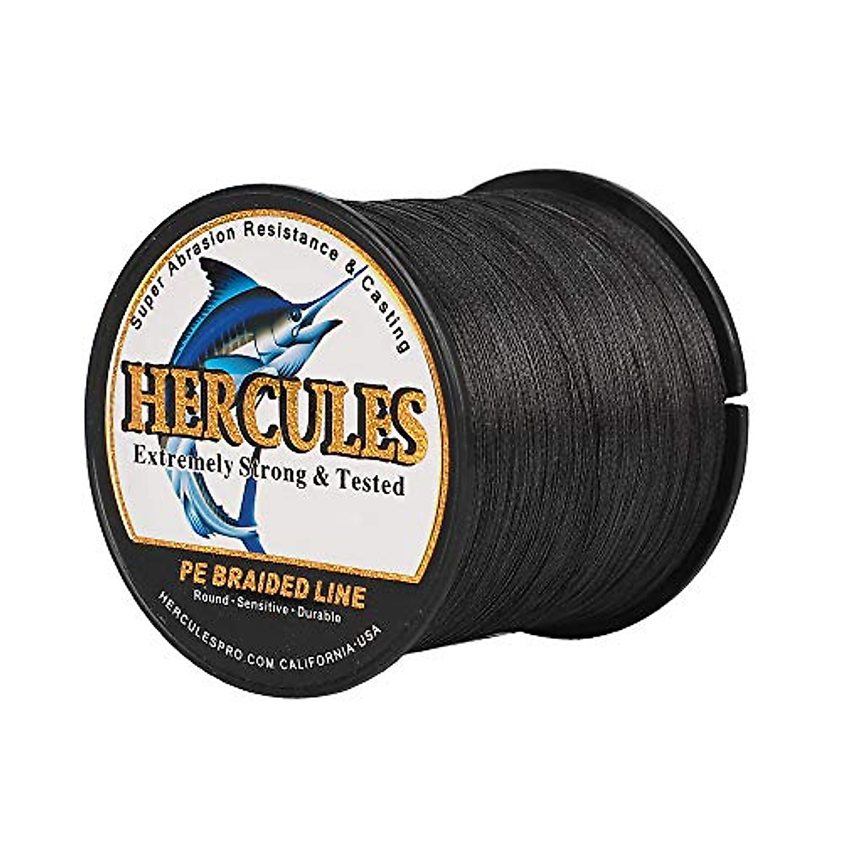HERCULES Super Cast 100M 109 Yards Braided Fishing Line 200 LB Test for Saltwater Freshwater PE Braid Fish Lines Superline 8 Strands - Black, 200LB (90.7KG), 0.75MM