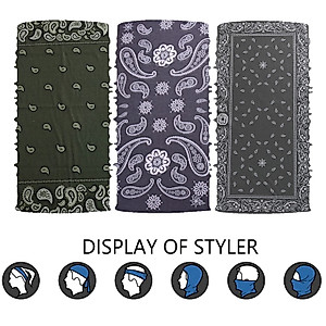 MOXBEST Neck Gaiter Mask Face Scarf Bandana Tube Cover Headwear Balaclava Headband Headwrap for Men and Women