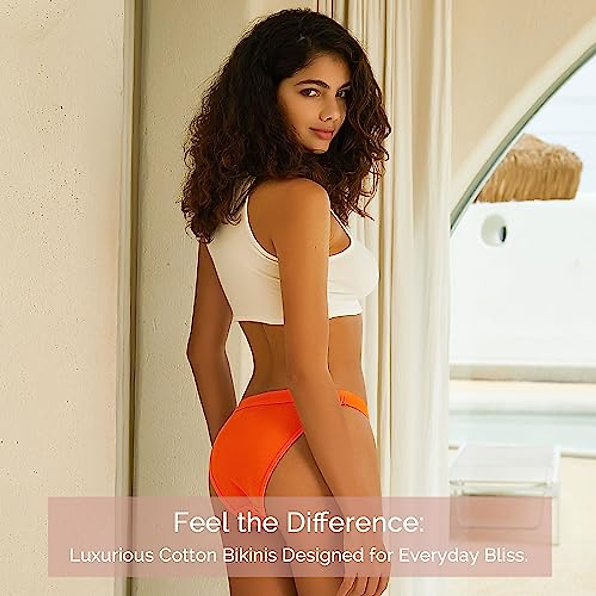 BAJAOEY Cotton Underwear for Women,Womens underwear cheeky,String Bikini Womens Panties Stretch Low-Rise Cheeky Panty 5 Pack S-XL