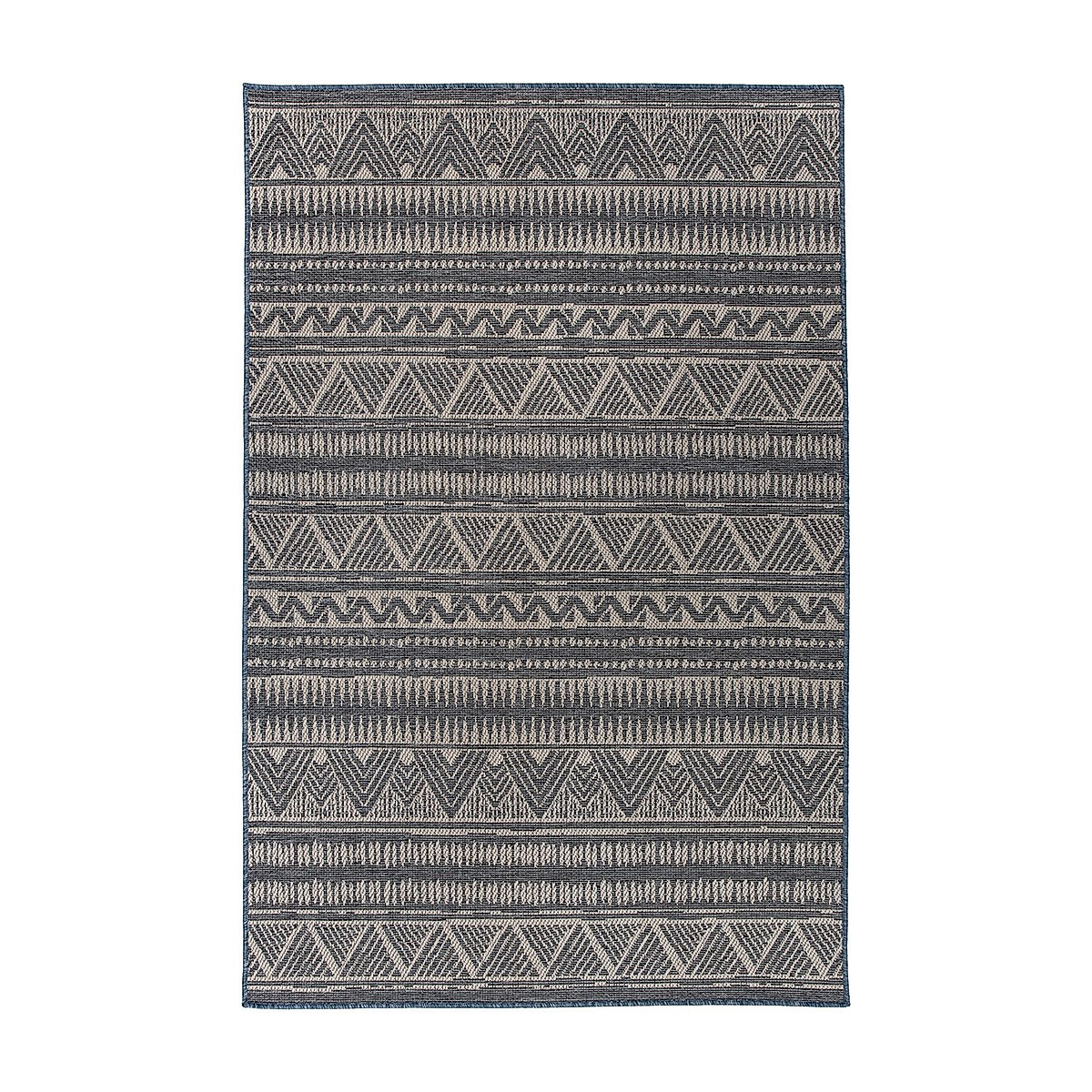Rugshop Geometric Bohemian Indoor Outdoor Rug – Bohemian Area Rug/Outdoor Rug Deck Rugs, Non-Shedding Balcony Rugs, Boho Patio Rug, 5' x 7' Blue