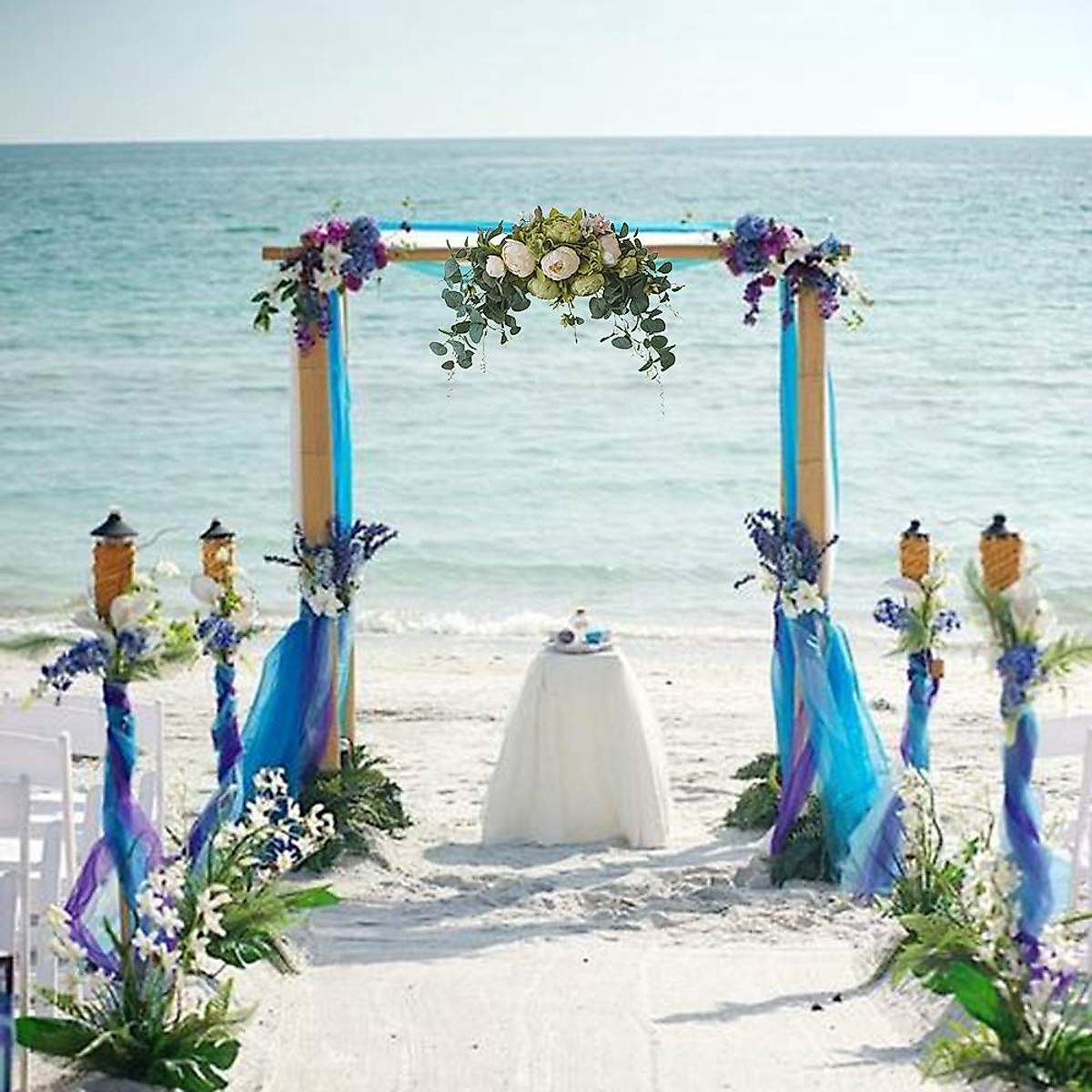 JVSISM Floral Swag, Peony Flowers and Eucalyptus Leaves, Front Door Lintel Swag, for Wedding Wall Window Arch Home Garden Decor