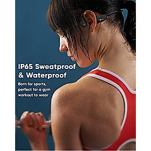 SAMVEK Wireless Headphones, Bone Conduction Bluetooth Headphones, IP65 Waterproof Open Ear Headset, Built-in Mic, Sweatproof Earbuds, Sport Earphones for Cycling, Workouts, Hiking