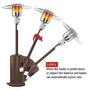Patio Heaters Outdoor Propane Heater - Outdoor Portable Heaters with Wheels - Commercial Stainless Steel Gas Space Heaters for Garden, Patio, Outdoor, Porch and Pool