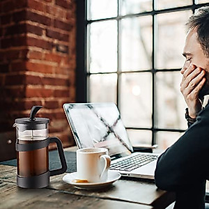 Sivaphe Small French Press 12oz Light-weight Durable High Borosilicate Carafe/Tea Maker Single Serve Coffee Press Frothed Brewer