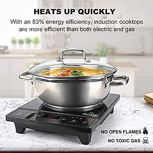 Duxtop Portable Induction Cooktop, Countertop Burner, Induction Burner with Timer and Sensor Touch, 1800W 8500ST E210C2