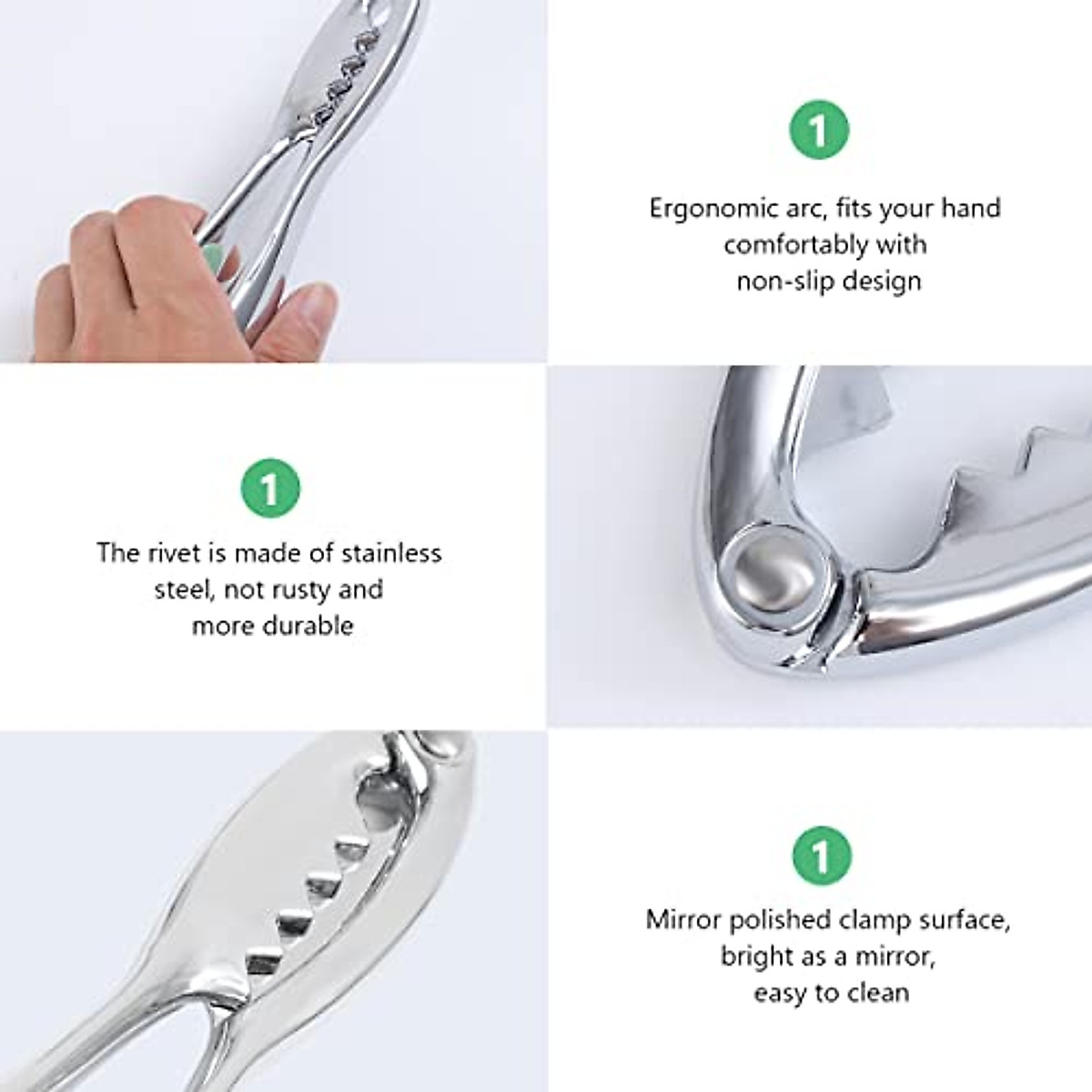 BESTonZON Clips Crackers Crackers Crackers Crackers Stainless Steel Seafood walnut opener sheller crab leg crackers Heavy Duty Nutcracker Tool Household Gadgets Walnut Walnut Nut