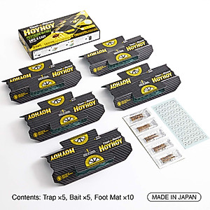 HOY HOY Trap A Roach - Bait Glue Traps, Great for Home with Kids & Pets Indoor, Sticky Pest Control Trap, Roach Killer, Made in Japan 5 Traps