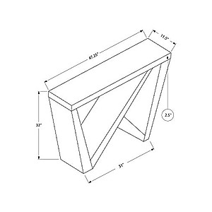 Monarch Specialties Accent Table, 48", GREY