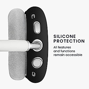 kwmobile Silicone Covers Compatible with Apple AirPods Max (Set of 2) - Ear Cups Cover Case - Black