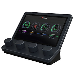 BEACN Mix USB C Audio Controller | Windows and MacOS Audio Mixer for Gaming or Work| 4-Channel Audio Control with 5" Full-Color Display & Precision Knobs | Drag-and-Drop Customization (Dark)