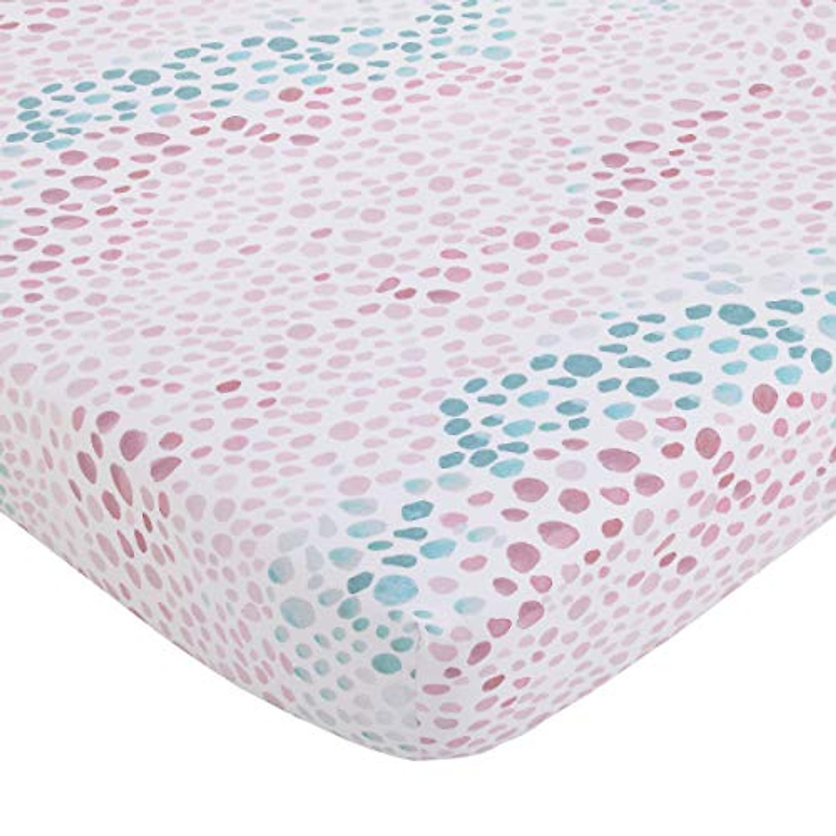 NoJo Watercolor Blossoms Pink, Teal, Gold and White Floral 8 Piece Crib Bedding Set