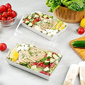 Restaurantware Matsuri Vision Clear Plastic Lid - Fits Medium Sushi Tray - 100 count box