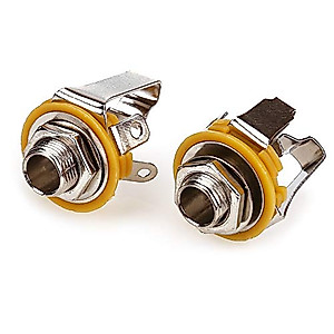 NANYI 1/4" Jacks Female TRS Stereo Panel Mount Jack, Patch Cables, Snakes - TS Female Mono 1/4 Inch Phono 6.35mm Phone Plug Bulk - 2 Pack