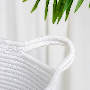 INDRESSME Large Cotton Rope Basket 14.2'' x 13.4'' x 16.2'' Baby Laundry Toy Basket Storage Kids Tall Woven Basket Blanket Nursery Hamper Bin