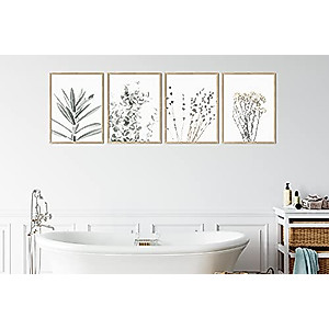 Herzii Botanical Plant Wall Art Prints- Sets Of 4 (8x10 ) Unframed Wall Decor- Pictures Minimalist Wall Art Photo - Nordic Style Eucalyptus And Lavander Leaf Prints-Modern Art Boho Print Decor - Farmhouse, Kitchen, Bedroom Wall Decor