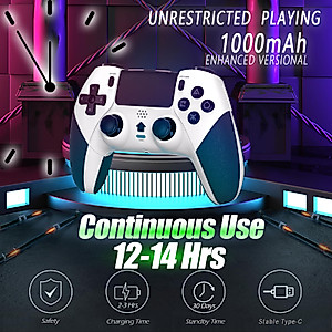 TERIOS Wireless Controller Compatible with PS4/PS4 Pro/PS4 Slim, (No Drift) Control for PS4 with Hall Sensor Joystick-Speakers-6 Axis Motion Sensor-Programming-Auto Turbo Function (Hall Black)