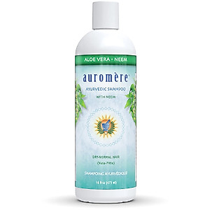 Auromere Ayurvedic Shampoo, Aloe Vera Neem - Vegan, Cruelty Free, Non-GMO, Natural, Gluten Free, Sulfate Free, Paraben Free for Dry to Normal Hair (16 fl oz), 1 Pack