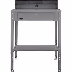 Flat Top Shop Desk w Pigeonhole Compartments, 34-1/2"W x 30" D, Gray