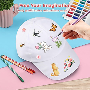 B bangcool DIY Kids Baseball Caps Hats - White DIY Creative Painting Polyester Sun Hat Sports Cap for Kids