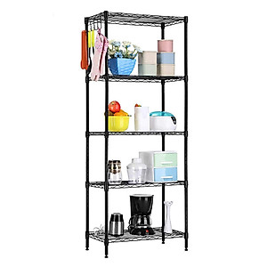 OASIS MARINE 5-Tier Carbon Steel Wire Shelving, Rectangle Carbon Steel Metal Assembly 5-Shelf Storage Rack 21" D x 12" W x 60" H (5-Shelf)