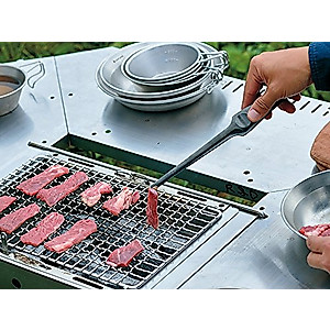 Snow Peak Pitts CS-370 Stainless Steel Tongs, For BBQs, Tapered Design, Corrosion Resistant, Outdoor Camping