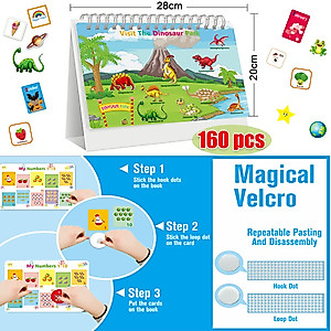My Preschool Toys Gift for Kids & Toddlers Boy Girls,Reusable Waterproof Busy Book Quiet Book Activity Board Busy Educational Learning Toys Work Book(15 Themes-Style B)