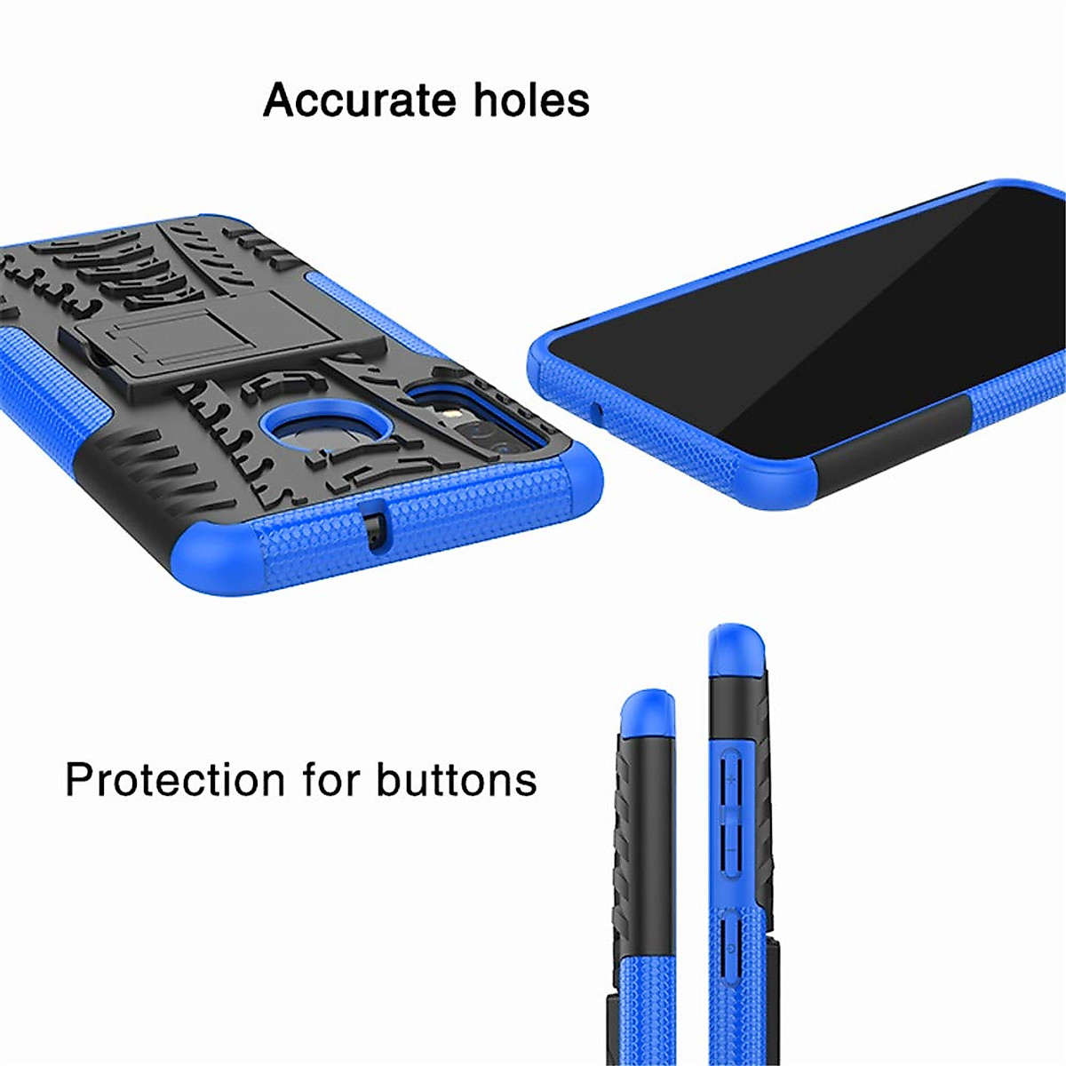 Yiakeng Samsung Galaxy A20 Case, Samsung Galaxy A50 Case, Shockproof Slim Protective with Kickstand Hard Phone Cover for Samsung Galaxy A50/A30/A20 (Blue)