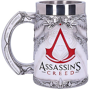 Nemesis Now Video Game Merch Tankard, Hand-Painted Resin Beer Mug, Stainless Steel Removable Insert, Gamer Gifts, 15.5cm - Assassin's Creed The Creed