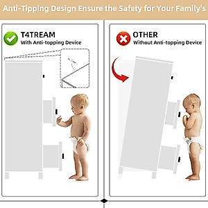 YIGOBUY Small White Dresser, Modern Dresser for Bedroom, 4 Drawer Double Dresser with Wide Drawer and Metal Handles, Wood Dressers & Chests of Drawers for Hallway, Entryway.