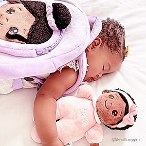 OUOZZZ Soft Black Baby Dolls for Girls - First African American Baby Dolls Multicultural Plush Rag Doll Sleeping Cuddle Buddy Doll Toy for Kids 10"