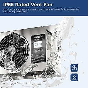 ALORAIR 300 CFM Crawlspace Ventilator Fan with Humidistat, Stainless Steel Exhaust Vent Fans with Digital Display, Timing Cycle, Freeze Protection Thermostat, for Basement, Garage, Attic, Grow Tent