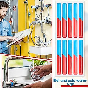 20 Pcs Hot and Cold Water Label Hot and Cold Indicator Waterproof Faucet Label Self Stick Hot Sign Cold Sign for Kitchen Bathroom Faucet Shower Escutcheon