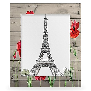 Bardic 4x6Picture Frames, Red Poppy Wooden Photo Frame Fits 3x5 with Mat or 4x6 Without Mat Photo Frames for Wall Mounting or Tabletop Display for Home Gallery Decor