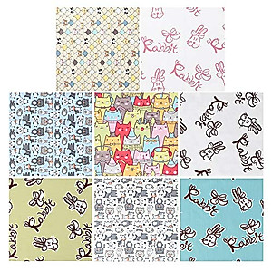 Milisten Floral Sheets X 50cm Animals Cotton Fabric Bundles Fat Quarters Animal Pattern Printed Fabric Squares Precut Fabric Scraps Sewing Patchwork for Quilting DIY Scrapbooking 8pcs Floral Bedding