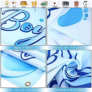 Baby Shower Decoration for Boy, Baby Shower Banner, Horizontal Large Blue Fabric It Is A Boy Sign Banner Backdrop Background Baby Shower Yard Sign Party Decoration Photo Booth for Boy, 71 x 15.7 Inch