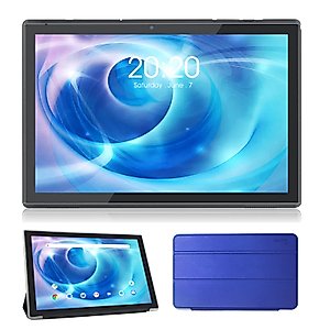 CWOWDEFU 10 Inch Tablet with Case,Android 11.0 Tablets (GMS Certified),3GB RAM 32GB ROM,6000mAh,AX WiFi 6 Tablet with 5MP+8MP Dual Camera,Quad-Core Processor and Dual Box Speakers (Black)