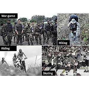 Bargain Crusader Military Tactical Knee Pad Elbow Pad Set Airsoft Knee Elbow Protective Pads Combat Paintball Skate Outdoor Sports Safety Guard Gear (Black)