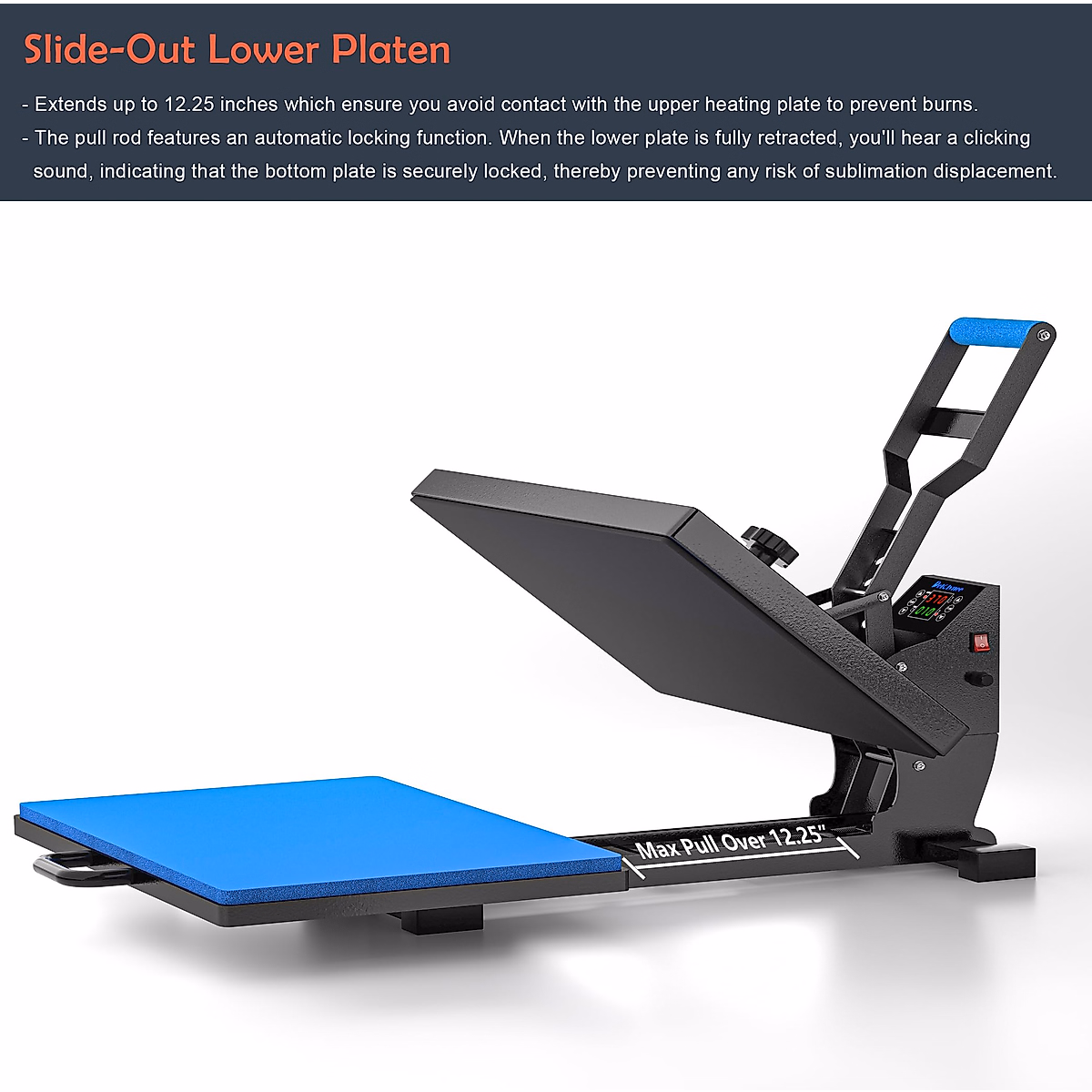 Delclynee 16" x 24" Slide Out Heat Press Machine for T Shirts, Clamshell Pull Out Lower Platen, Industrial-Quality Digital Sublimation Printer for Heat Transfer Vinyl