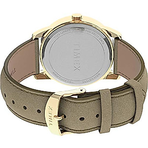 Timex Women's Easy Reader 38mm Watch – Gold-Tone Case Cream Dial with Light Gold-Tone Leather Strap